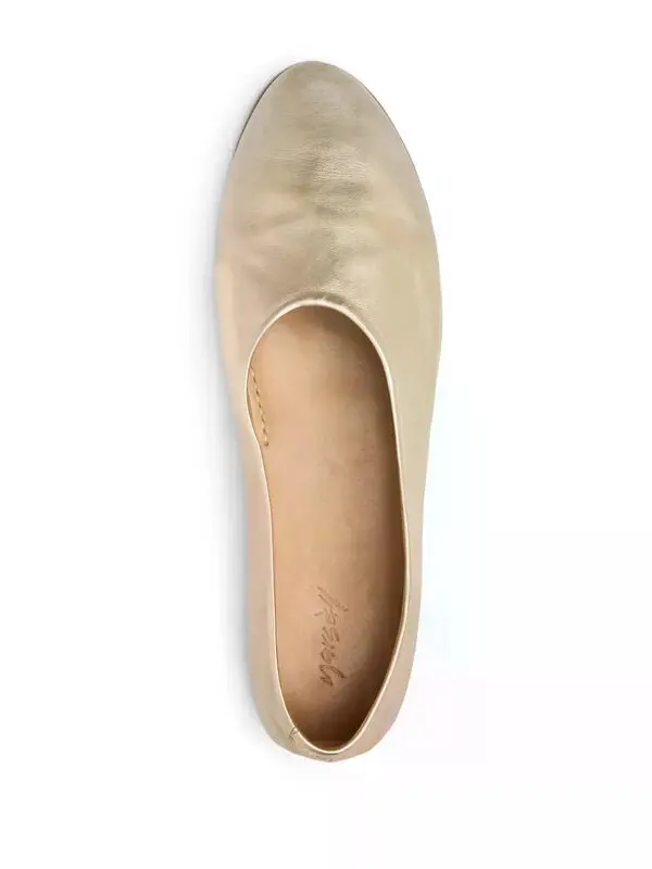 Marsèll Coltellaccio Leather Ballerina Shoes - Gold