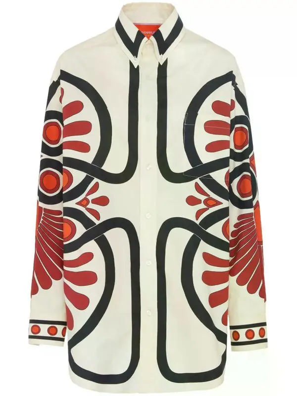 La DoubleJ Geometric Print Cotton Shirt