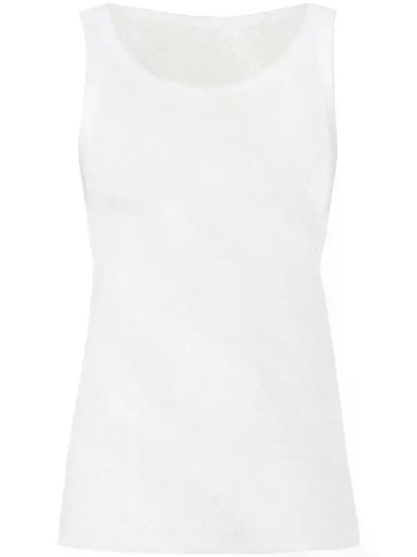 Proenza Schouler Kiki Perforated Cotton Tank Top - White