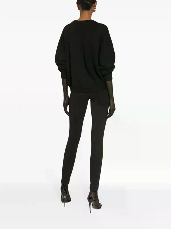 Dolce & Gabbana Logo Print Cashmere Jumper - Black