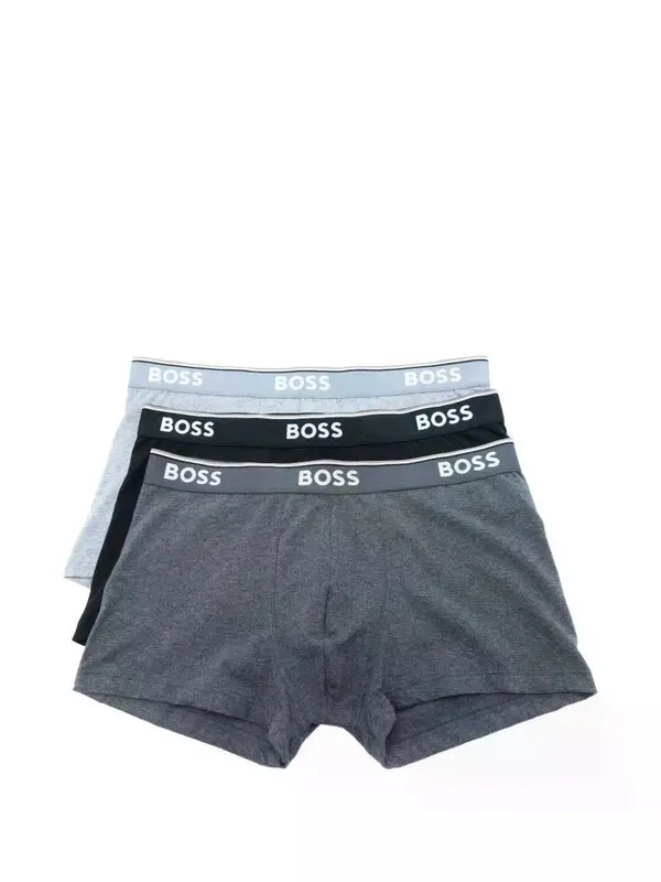 BOSS Stripe-trim Logo-waistband Boxers - Grey