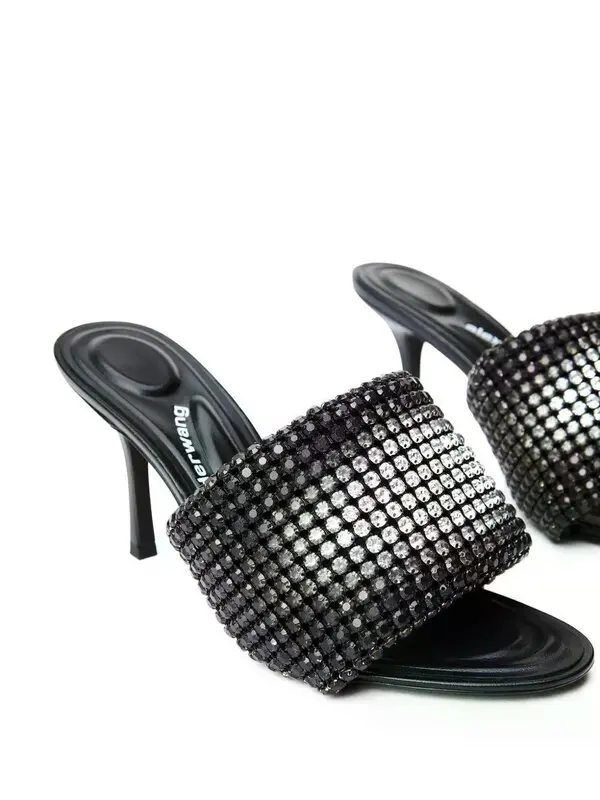 Alexander Wang Heiress 85mm Crystal Mules - Silver