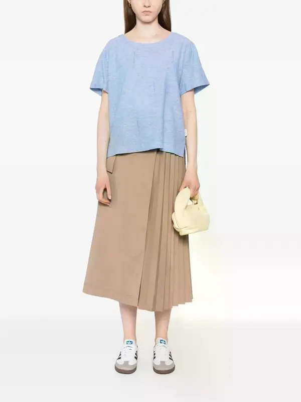 AGNES B. Logo Allover Print Top - Blue
