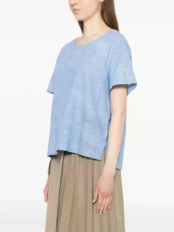 AGNES B. Logo Print Crew Neck Top