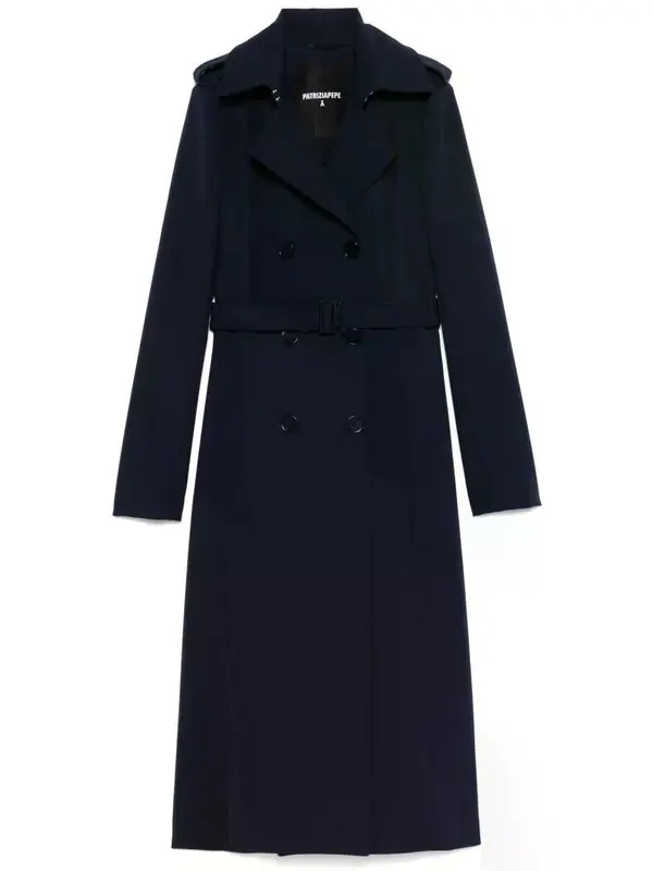 Patrizia Pepe Buckle-detail Trench Coat - Blue
