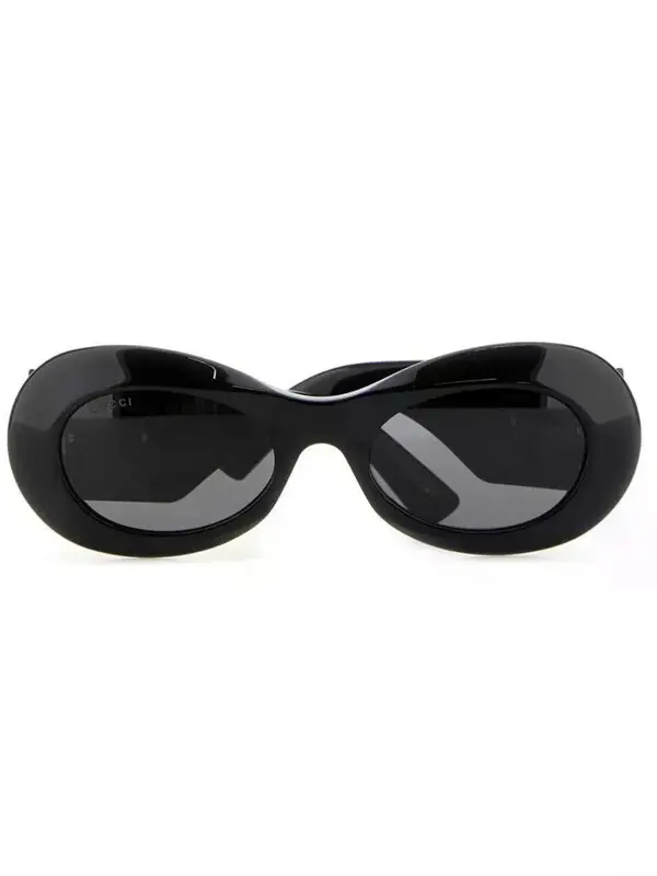 Gucci Interlocking G Oval Sunglasses - Black
