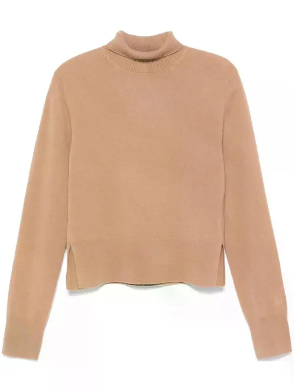 TOTEME Cropped Ribbed Cashmere Turtleneck Sweater - Neutrals