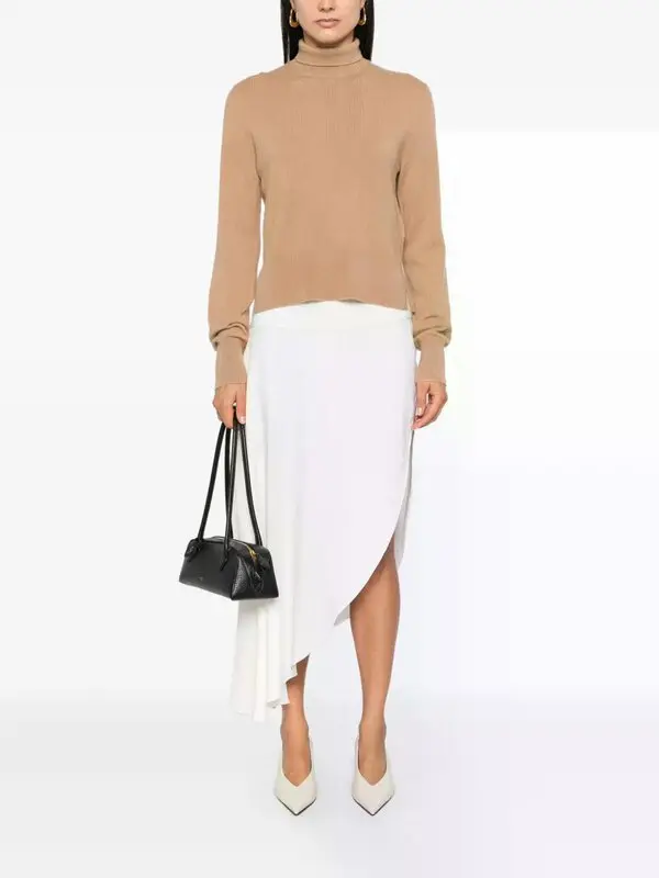 TOTEME Cropped Ribbed Cashmere Turtleneck Sweater