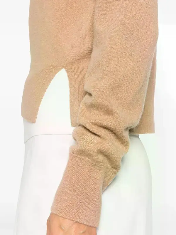 TOTEME Cropped Ribbed Cashmere Turtleneck Sweater