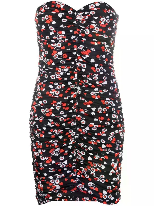 Moschino Floral-print Strapless Minidress