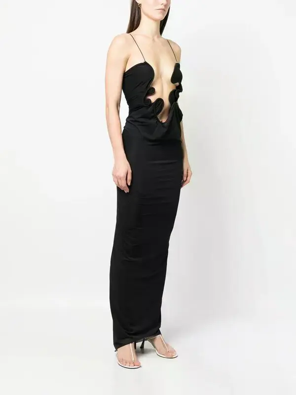 Christopher Esber Sculptural Wave Maxi Dress - Black