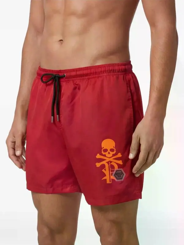 Philipp Plein Logo-print Swim Shorts - Red