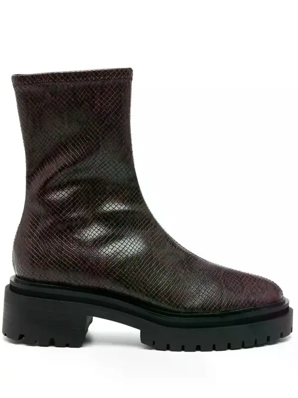 Senso Peyton Iii Snakeskin-effect Ankle Boots - Red