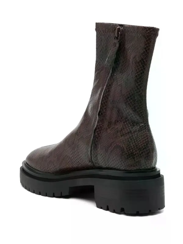 Senso Peyton Iii Snakeskin-effect Ankle Boots - Red