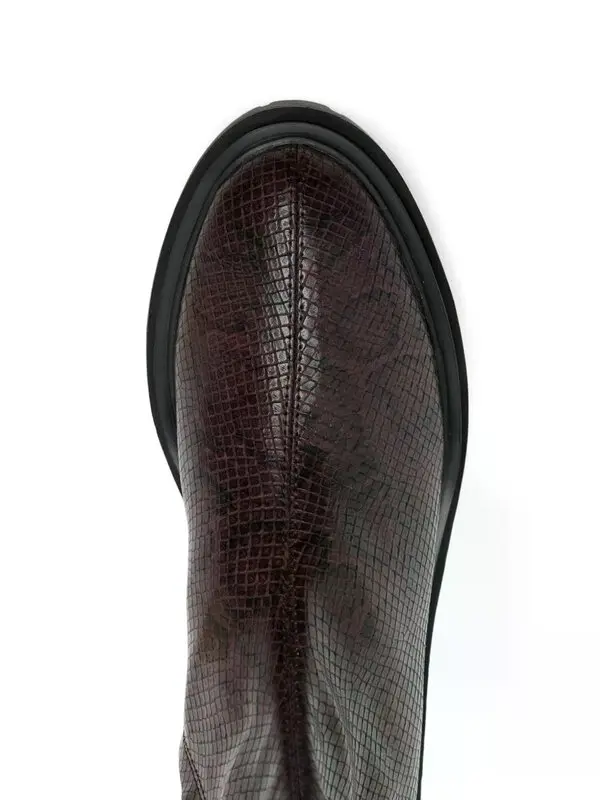 Senso Peyton Iii Snakeskin-effect Ankle Boots - Red