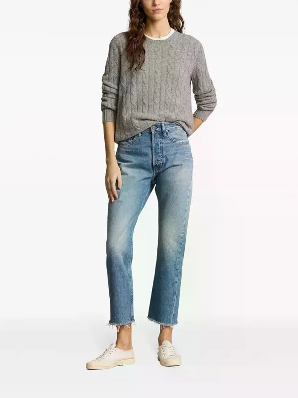 Polo Ralph Lauren Logo-tag High-rise Cropped Jeans - Blue