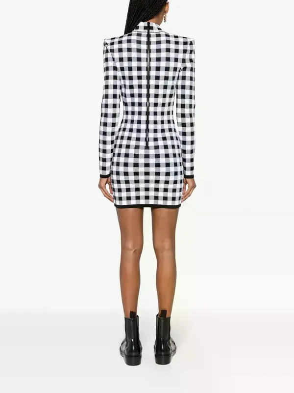 Balmain Gingham Mini Dress