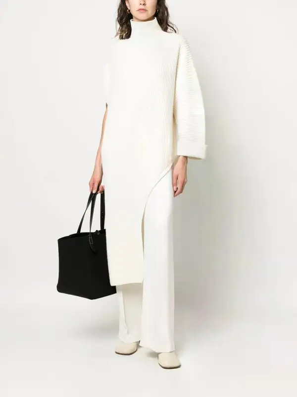 Fabiana Filippi Asymmetrical Ribbed Knit Jumper - Neutrals