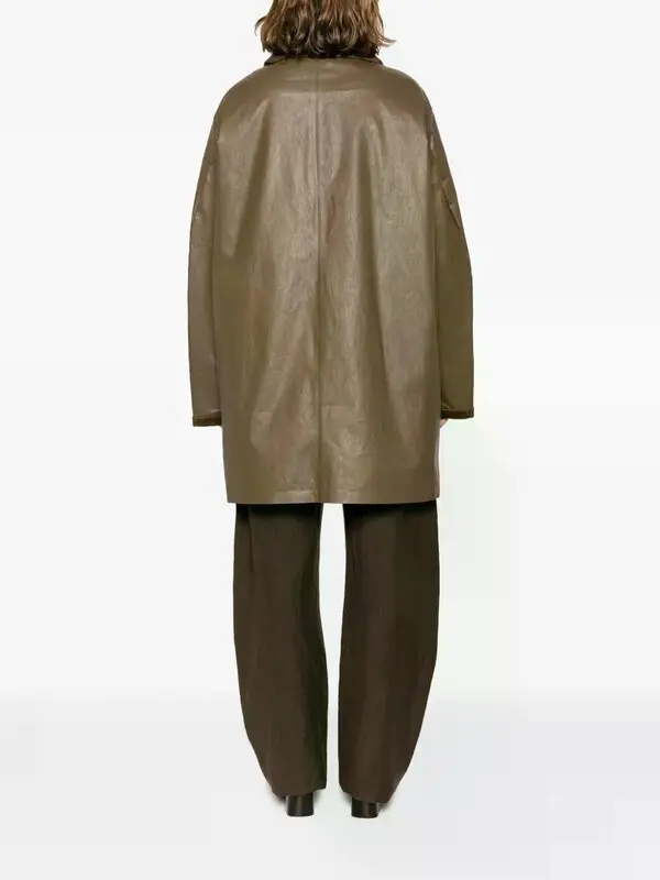 KASSL EDITIONS Mud Coated Button-up Coat With Corduroy Collar