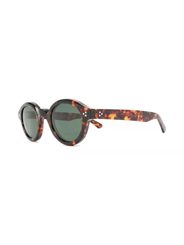 LESCA Corbs Round-frame Sunglasses - Brown