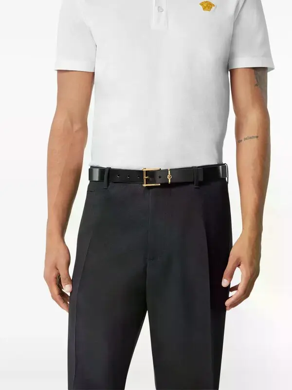 Versace Calf Leather Belt With Medusa Hardware