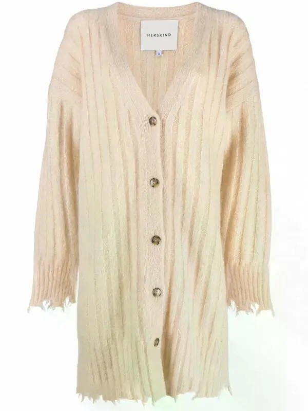 HERSKIND Distressed Ribbed Cardigan-coat