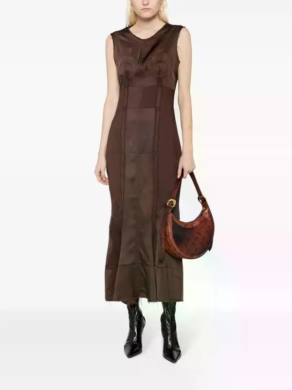 MARINE SERRE Moonogram Jacquard Sleeveless Midi Dress