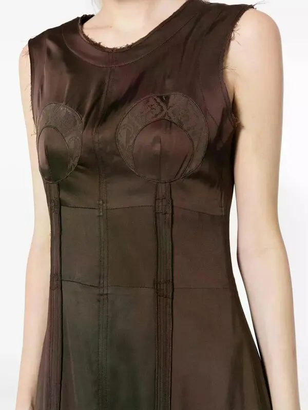MARINE SERRE Moonogram Jacquard Sleeveless Midi Dress