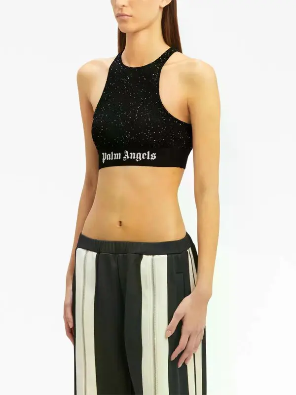 Palm Angels Logo-print Racerback Crop Top