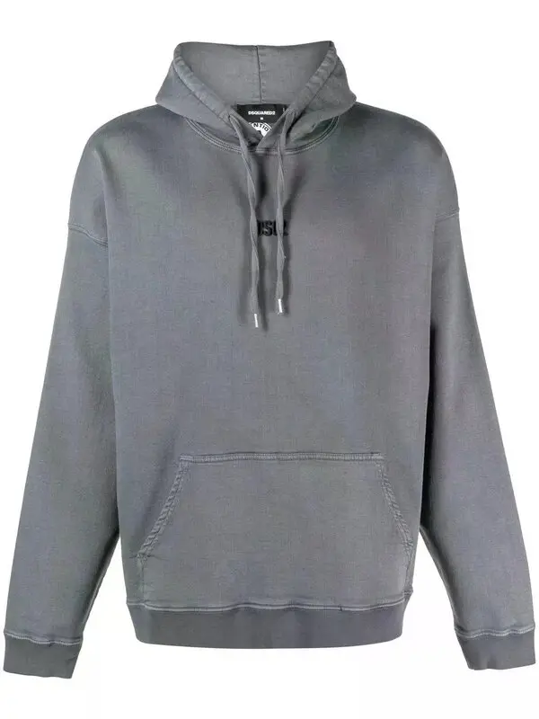 Dsquared2 Embroidered Logo Cotton-lyocell Blend Hoodie