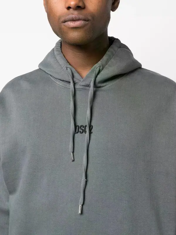 Dsquared2 Embroidered Logo Cotton-lyocell Blend Hoodie