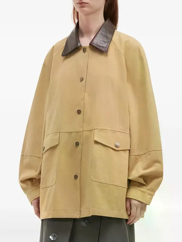 B+AB Contrasting Collar Coat