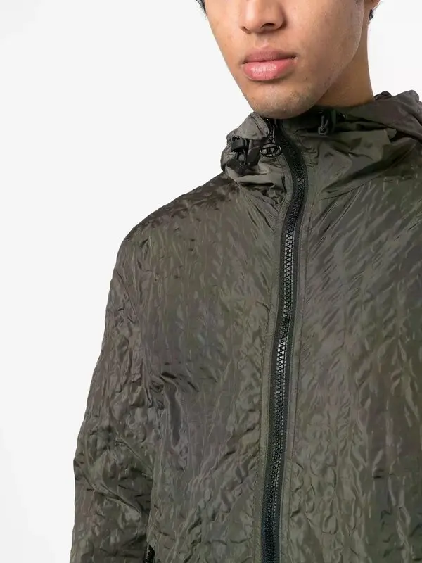 DIESEL® Crinkled Finish Hooded Windbreaker