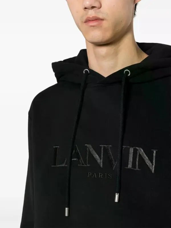 LANVIN Embroidered-logo Cotton Hoodie