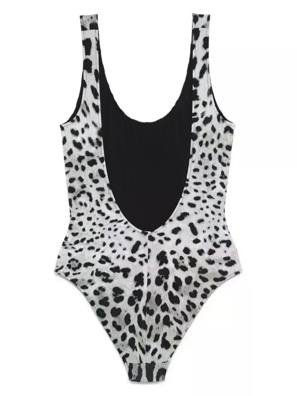 Dolce & Gabbana Leopard Print Swimsuit - Grey