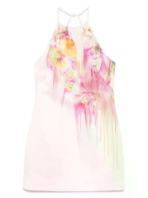 Blumarine Floral Print Mini Dress - Pink