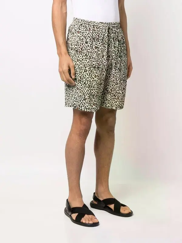 Nanushka Leopard Print Track Shorts