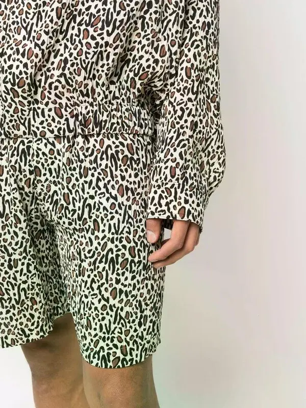 Nanushka Leopard Print Track Shorts