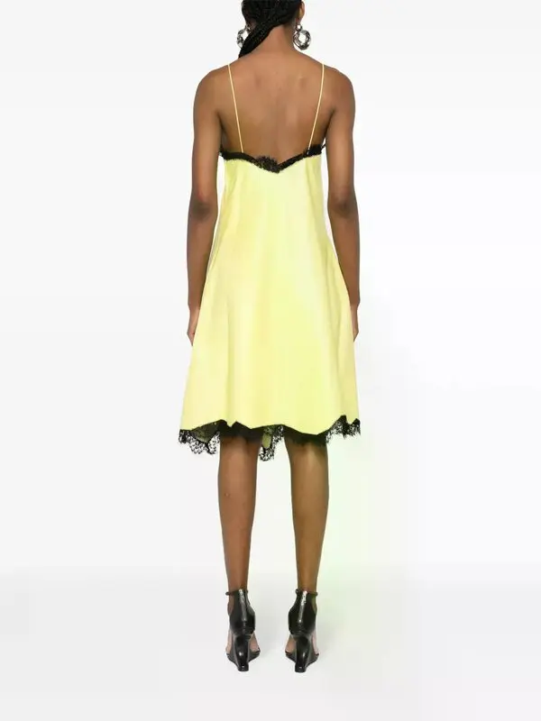 Off-White Lace-detail Nappa Leather Dress