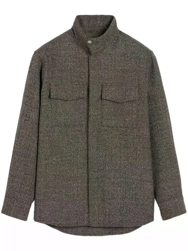 AMI Paris Houndstooth High-collar Shirt