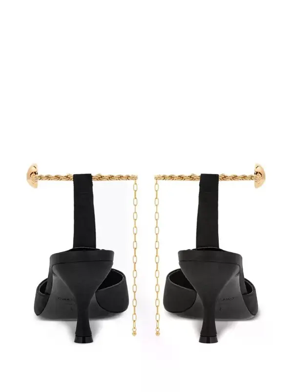 FERRAGAMO 70mm Cable-link Chain Satin Pumps - Black