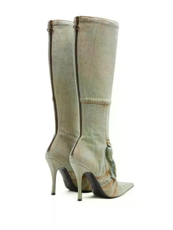 DIESEL® D-venus Pocket Denim Knee-high Boots