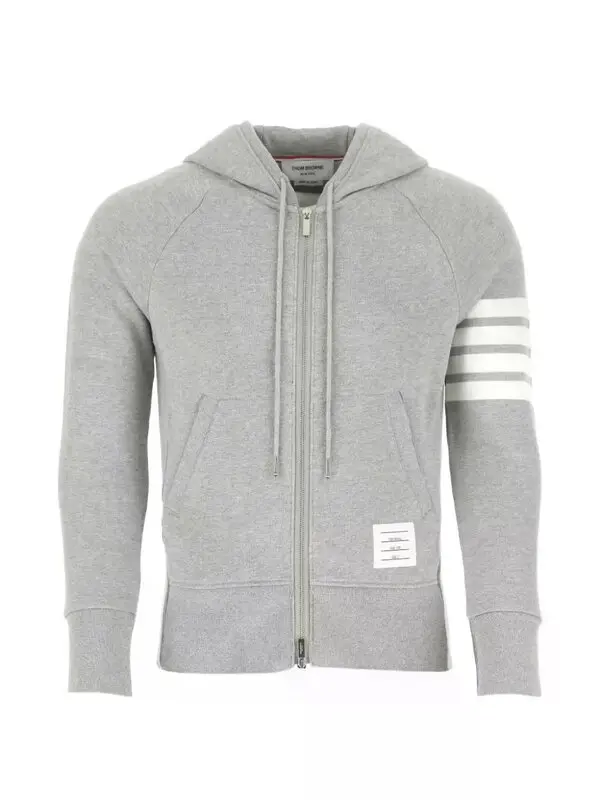 Thom Browne 4-bar Zip-up Hoodie - Grey