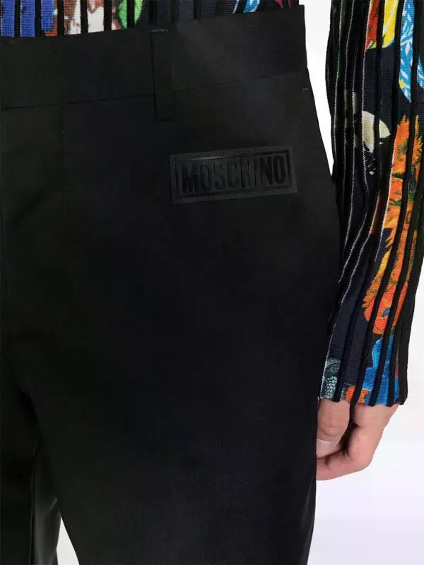 Moschino Tailored Trousers With Rubberised Logo