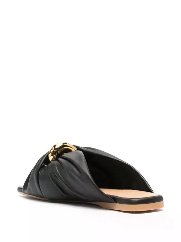 JW Anderson Corner Leather Flats - Black