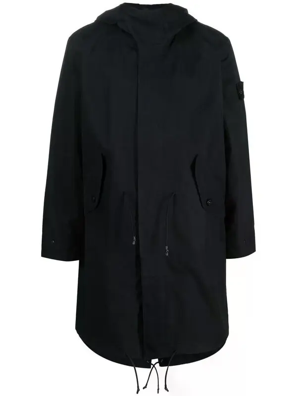 Stone Island Long Sleeved Coat - Black