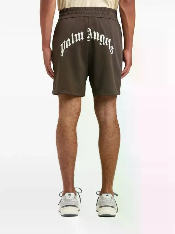 Palm Angels Logo Track Shorts - Brown