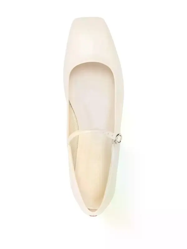 AeydĒ Mary Jane Leather Ballerina Shoes - Neutrals