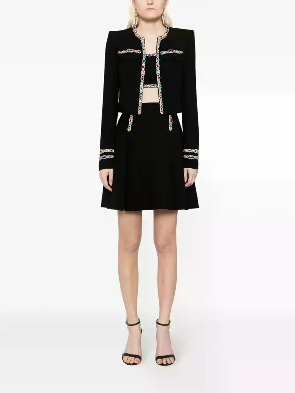 Zuhair Murad Embellished Cady Cropped Top