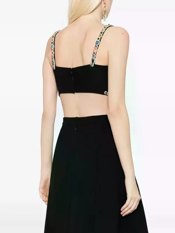 Zuhair Murad Embellished Cady Cropped Top